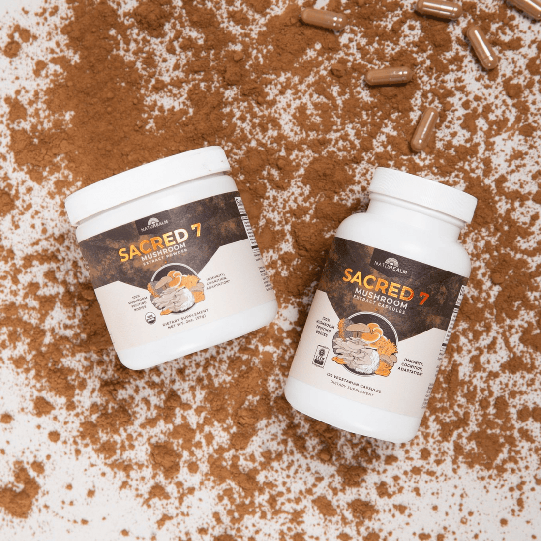 Sacred 7 Mushroom Extract Powder | 100% Fruiting Bodies | USDA Organic ...